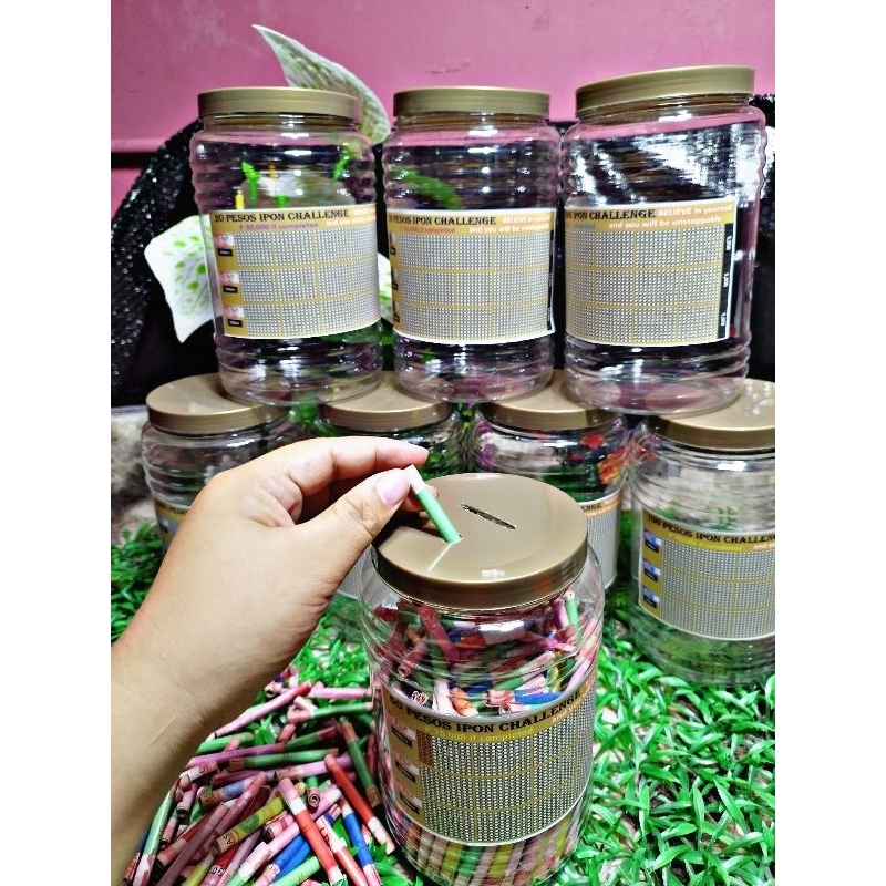 transparent ipon challenge alkansya w/shades coins bank | Shopee ...