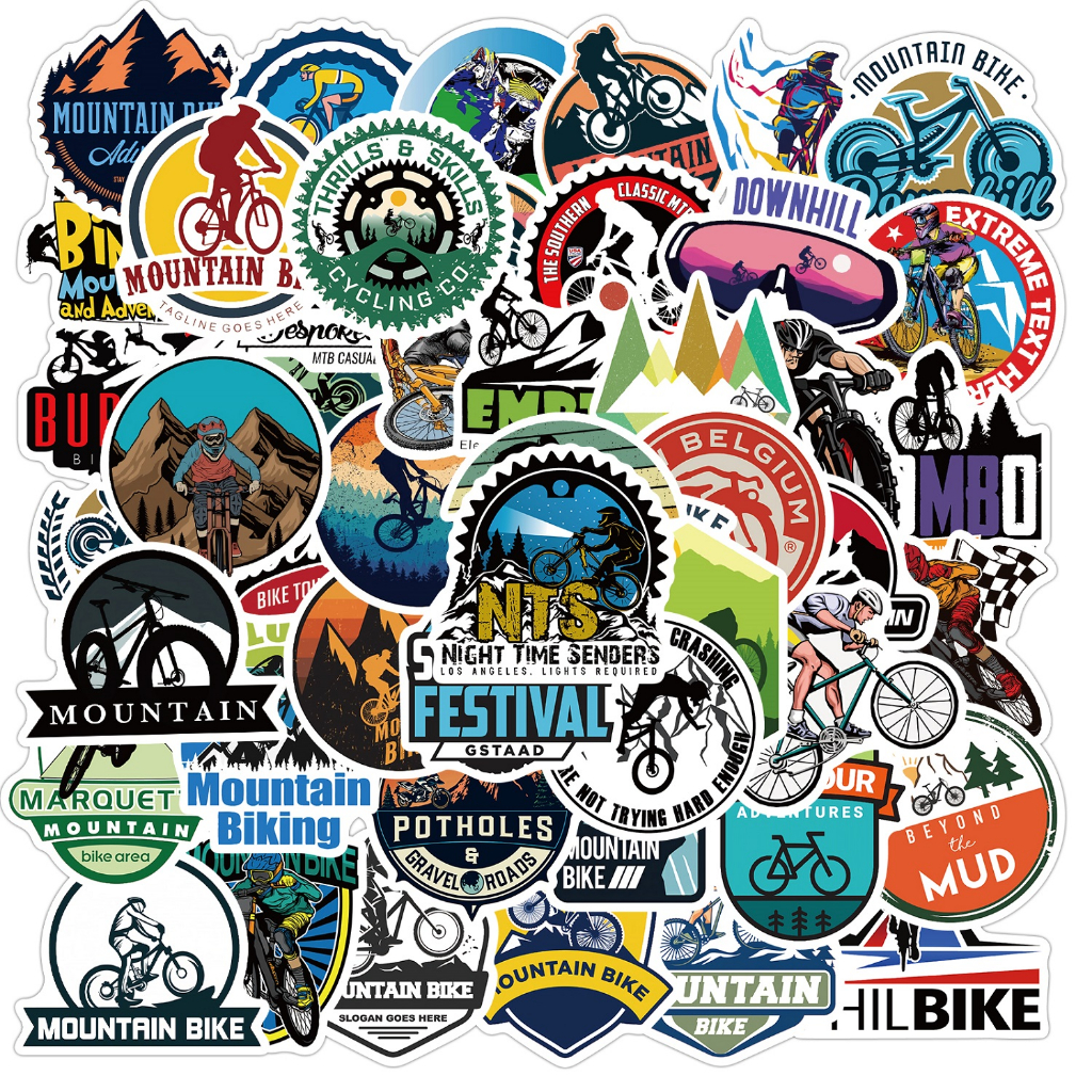 50Pcs Mountain Bike Extreme Sports MTB Stickers Waterproof DIY laptop ...
