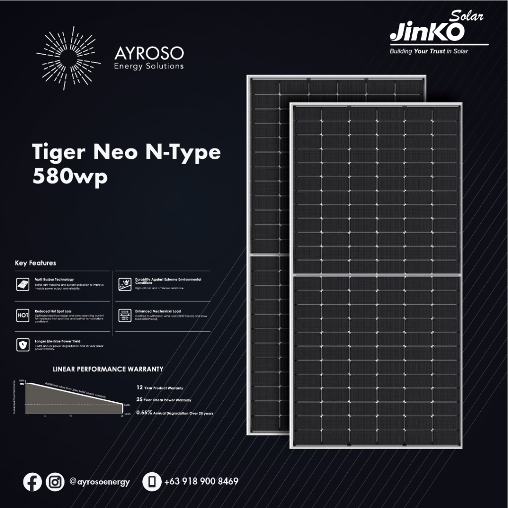 580WP JINKO SOLAR PANEL TIGER NEO TYPE | Shopee Philippines