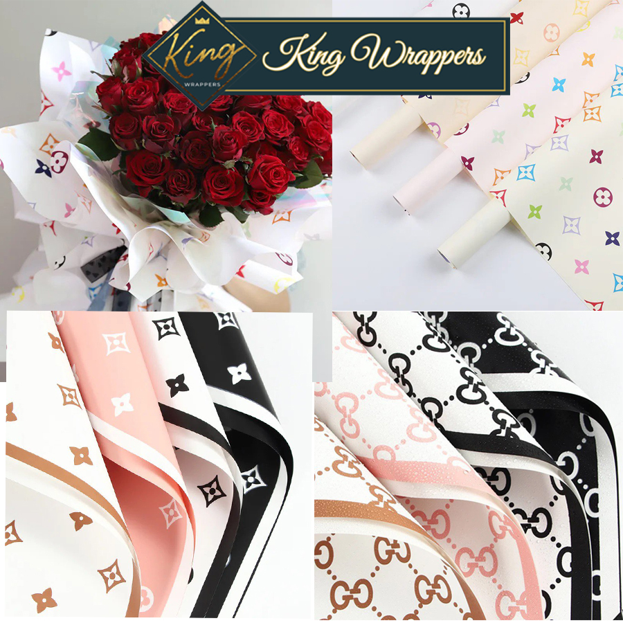 10pcs per pack LV and G Design Flower Bouquet Wrapper Floral Wrapper ...