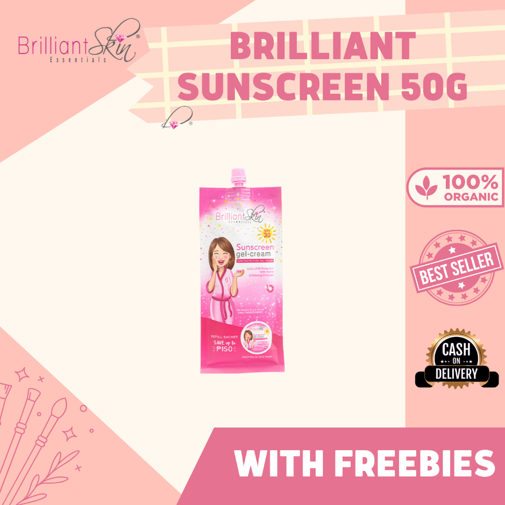 BRILLIANT SKIN SUNSCREEN GEL CREAM 50G | Shopee Philippines