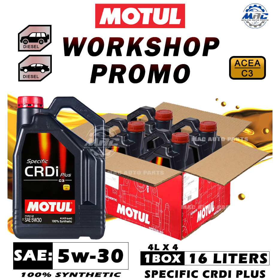 MOTUL SPECIFIC CRDi PLUS 5W30 16 LITERS 1 BOX 4L x 4 100% Synthetic ...