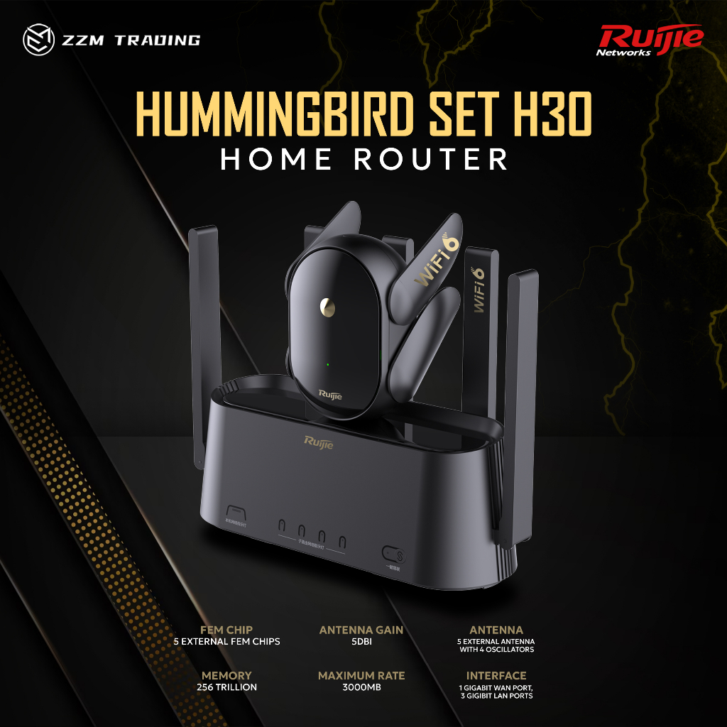 Ruijie Humming bird Router Set 6000m 5external FEM chips 5dBi 256 ...