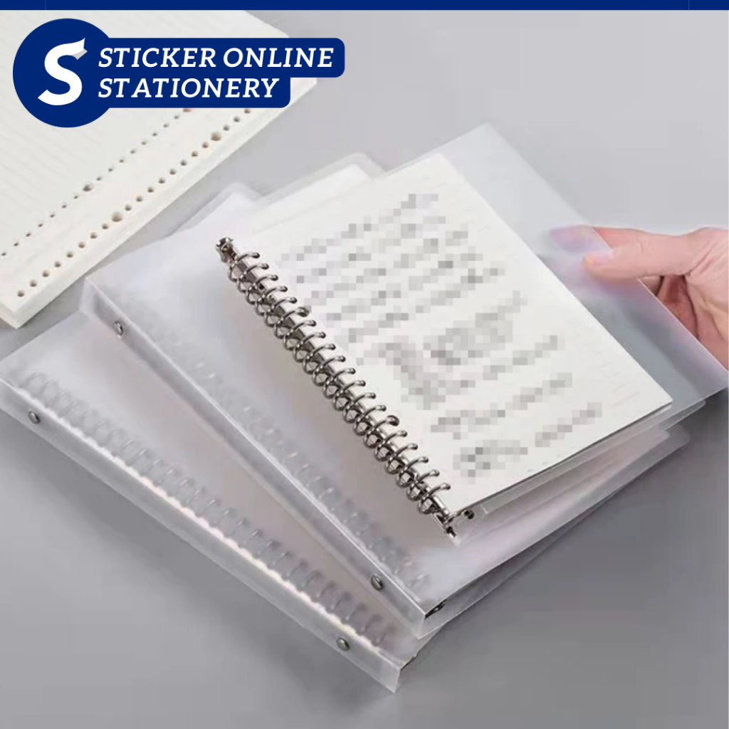 PP Ring Binder Minimalist style A6/ A5 /B5 /A4 /A7 Translucent Frosted ...