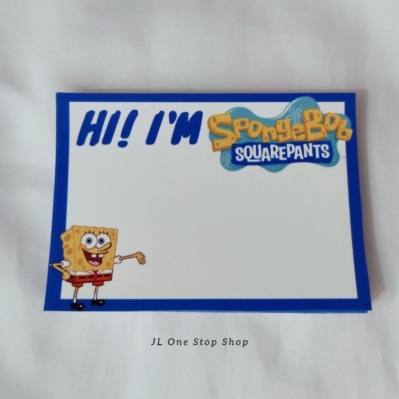 Spongebob Nametag Stickers 10 Pieces | Birthday Themed Stickers ...