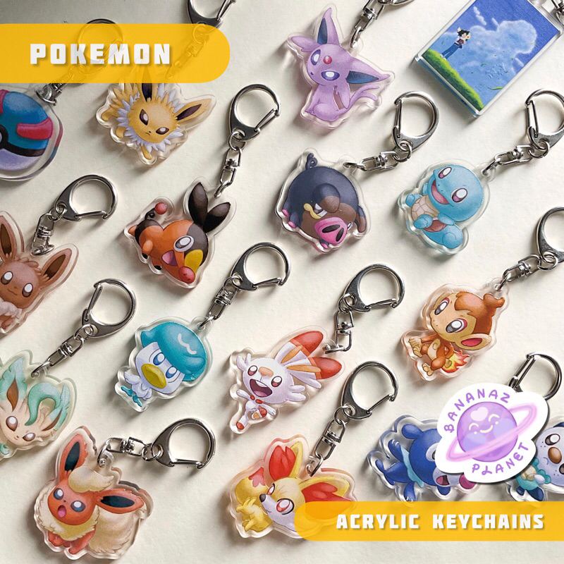 Pokémon | Acrylic Keychains/Charms | Double-Sided Print | by BANANAZ ...