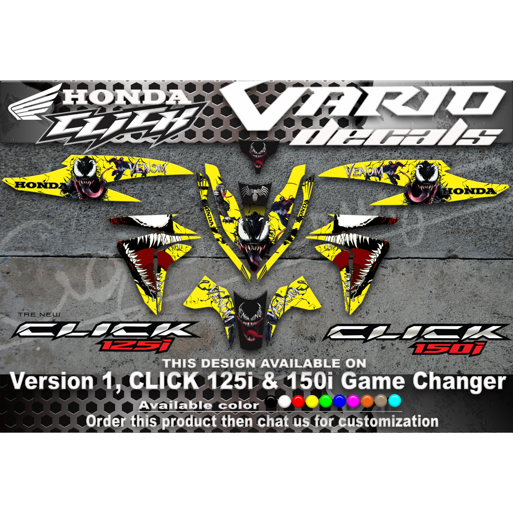 Honda Click 125i & 150i Venom Decals stickers | Shopee Philippines