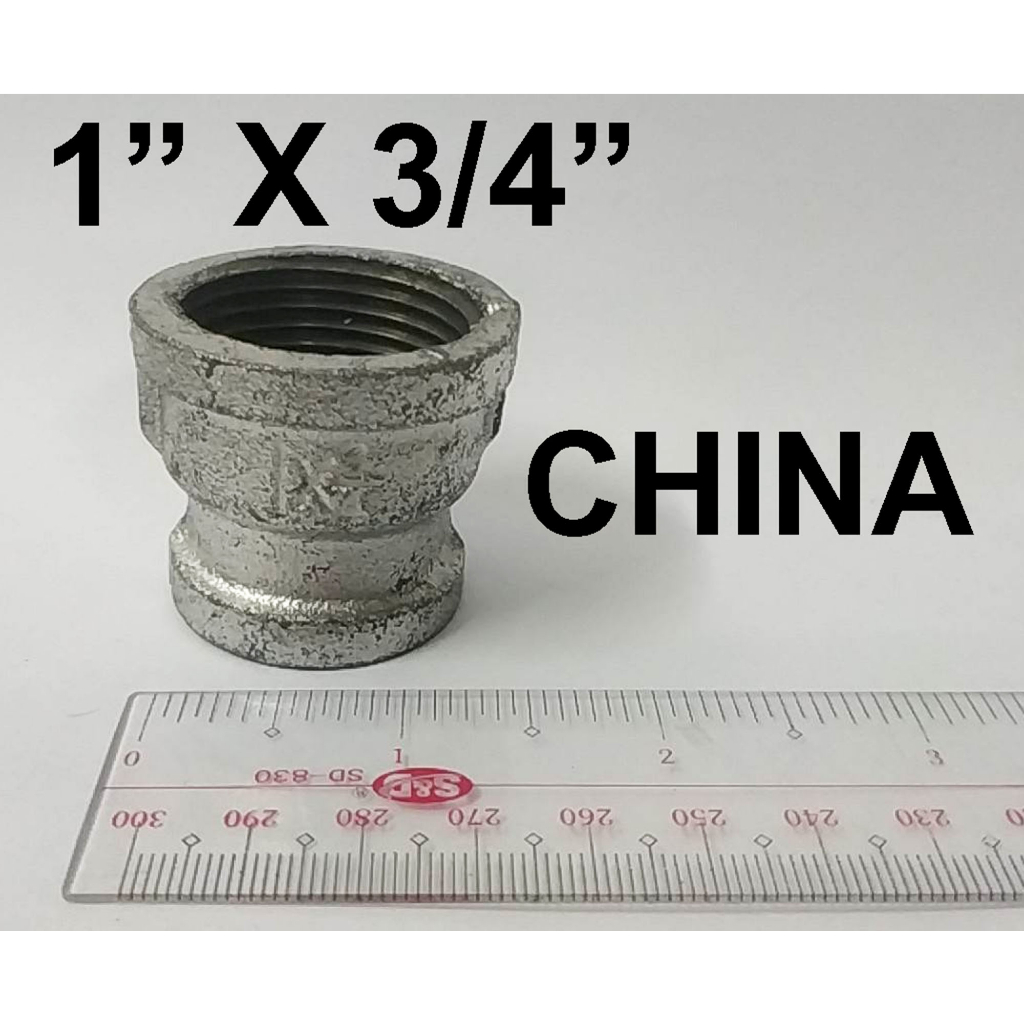 China Gi Bell Reducer 1 X 3 4 Threaded Screw Type Galvanized Iron Coupling Reducer Shopee