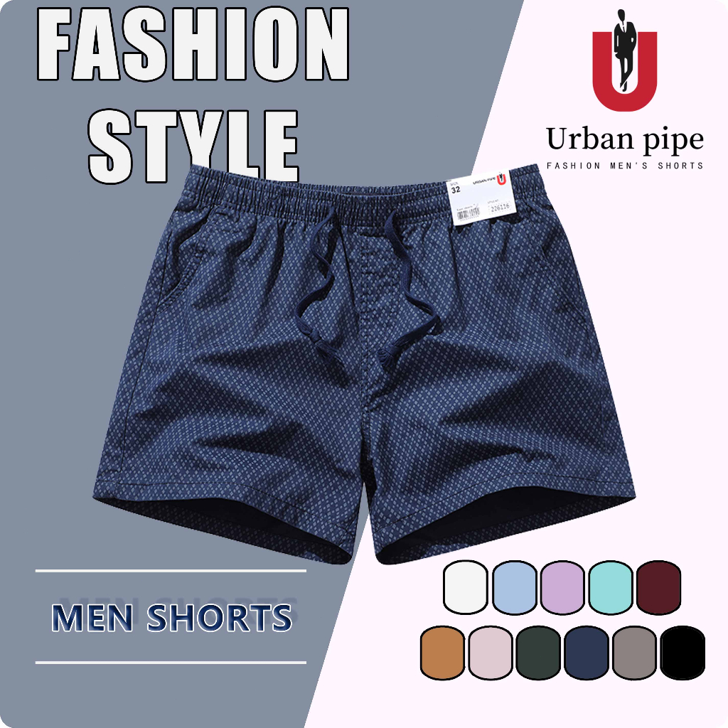 URBAN Pipe Shorts For Men Board Printed Knee-Above Casual Garter Beach ...