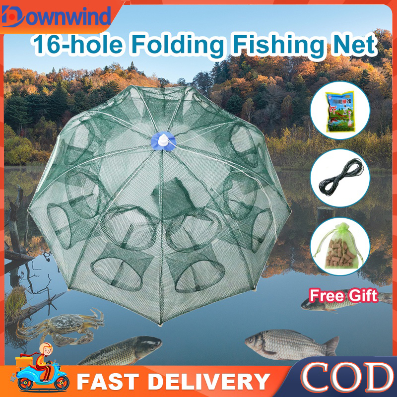Folding Umbrella Fish Net Shrimp Cage Crab Fish Trap Cast Fish Net ...