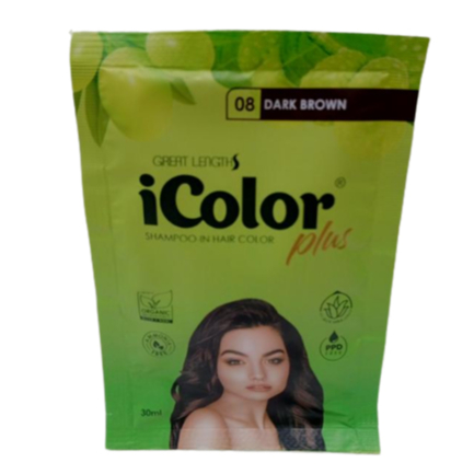 ICOLOR PLUS Shampoo-in Hair Color Dark Brown 25ml | Shopee Philippines