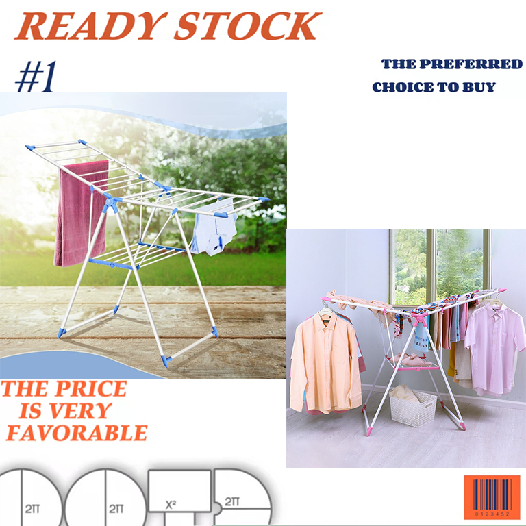 Sampayan Foldable Laundry Drying Rack Outdoor Stand Adjustable Balcony ...