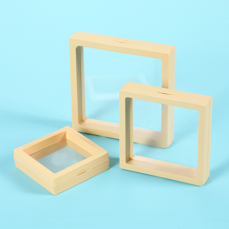 Floating Frame 3D Display Jewelry Box Suspension Storage PE Film ...
