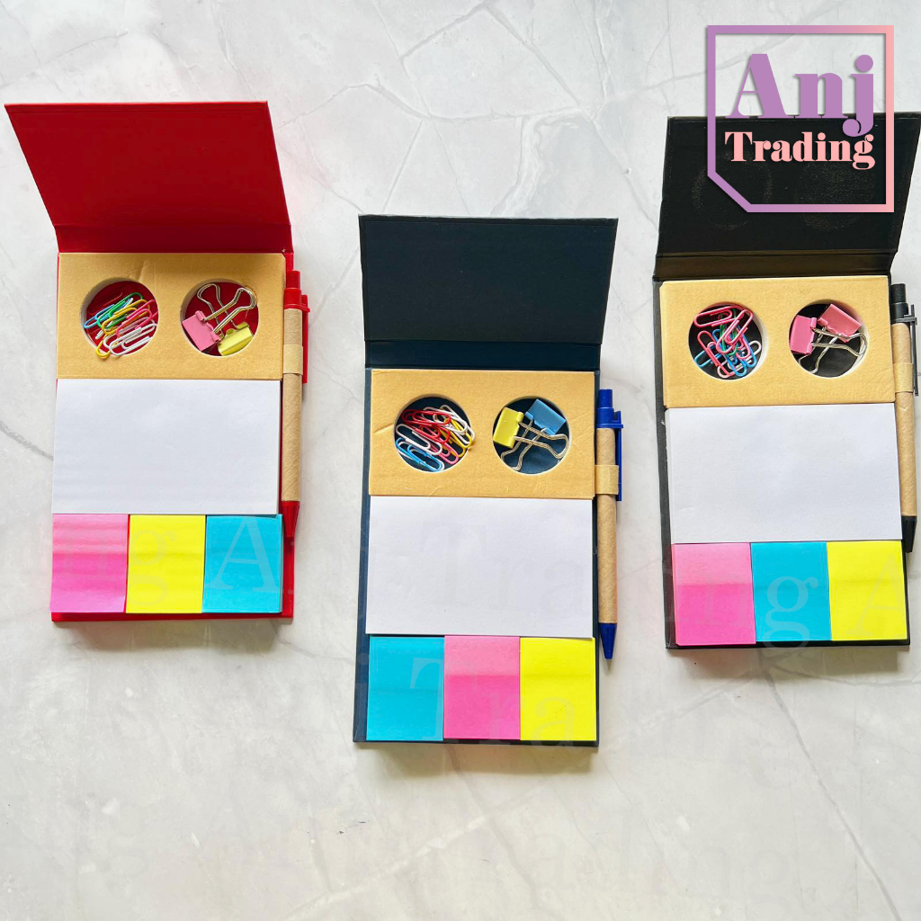 Kraft Notebook with Sticky Note with FREE PEN with FREE Paper Clips ...