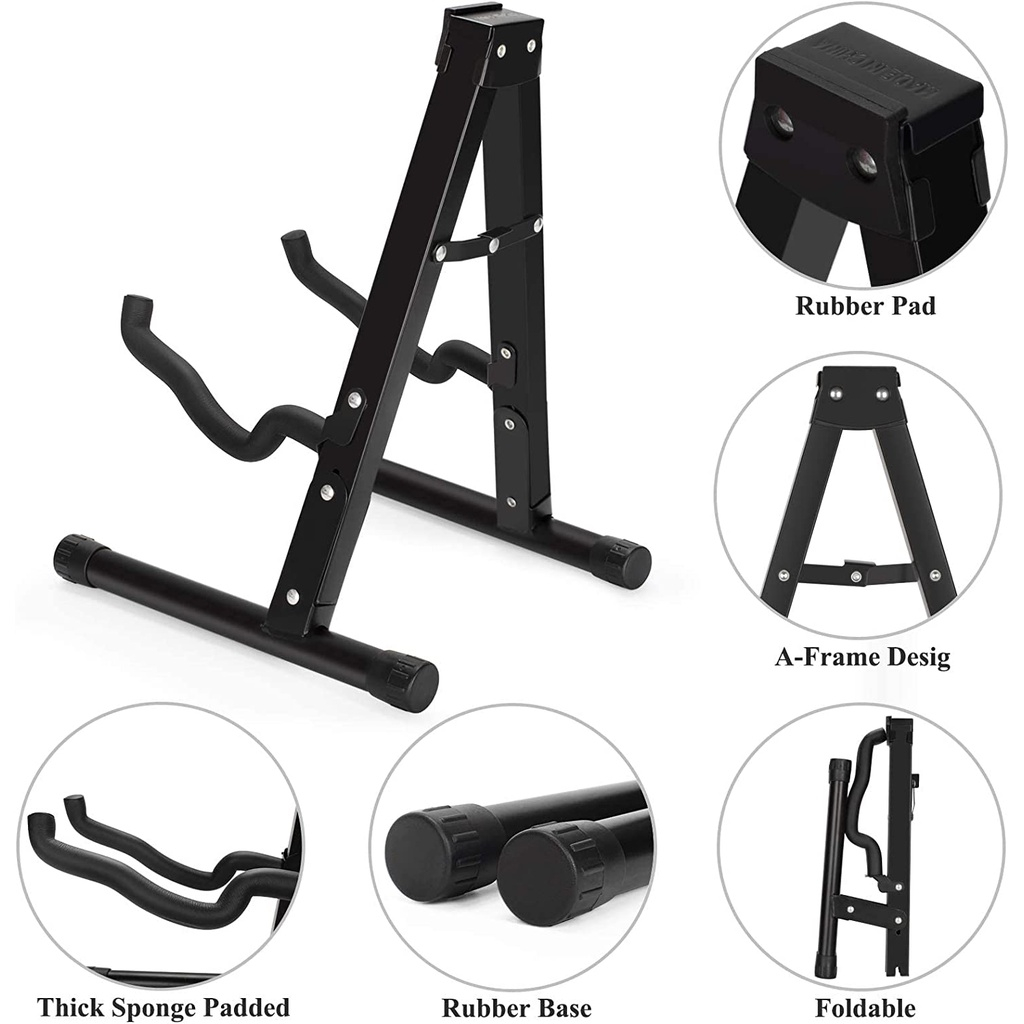 Guitar Stand (Black) Music Accessories Guitar A-Type Vertical Guitar ...
