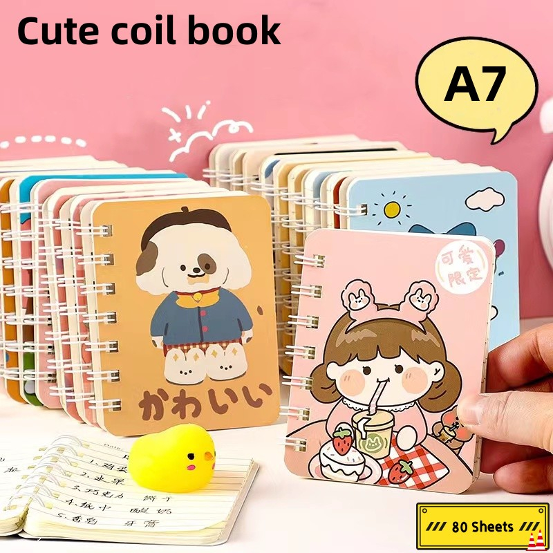 1PCS cute style coil book spiral Notebook A7 Student Notebook School ...