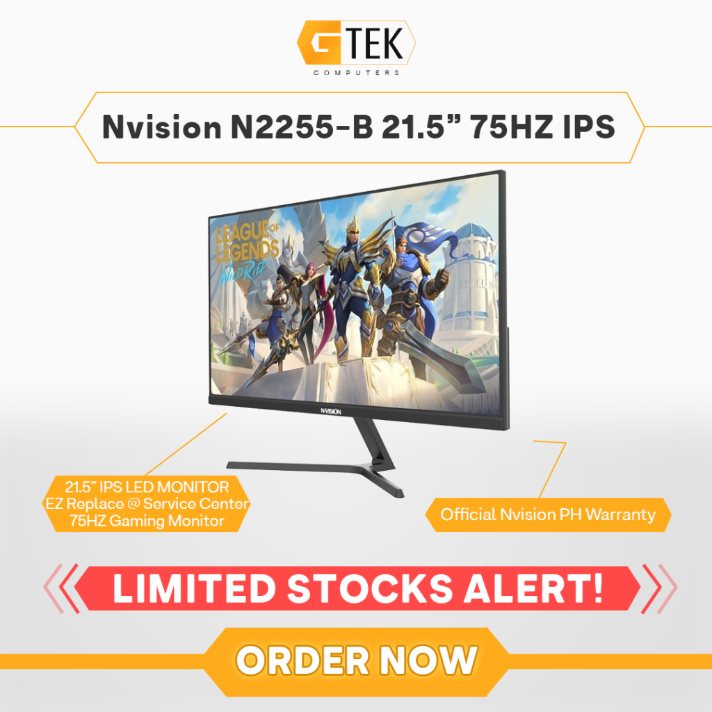 Nvision N2255-B 21.5" Full HD 1080P 75Hz IPS Monitor Black | Shopee ...