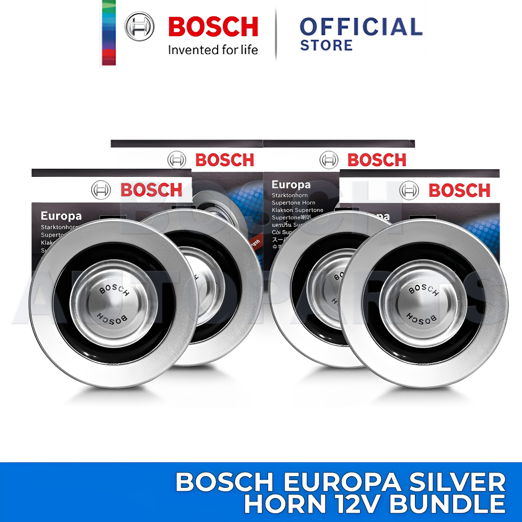 Bosch Horn Europa Silver 12v With Original Relay Plus Free Socket 2 Set ...