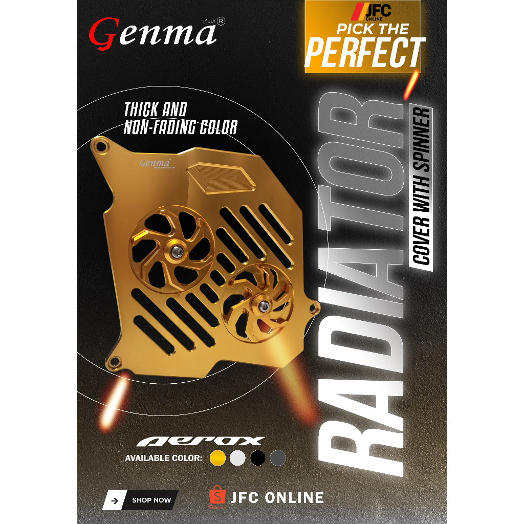 Genma Radiator Cover Spinner Aerox V2 Nmax V2 Alloy Non-fade color ...