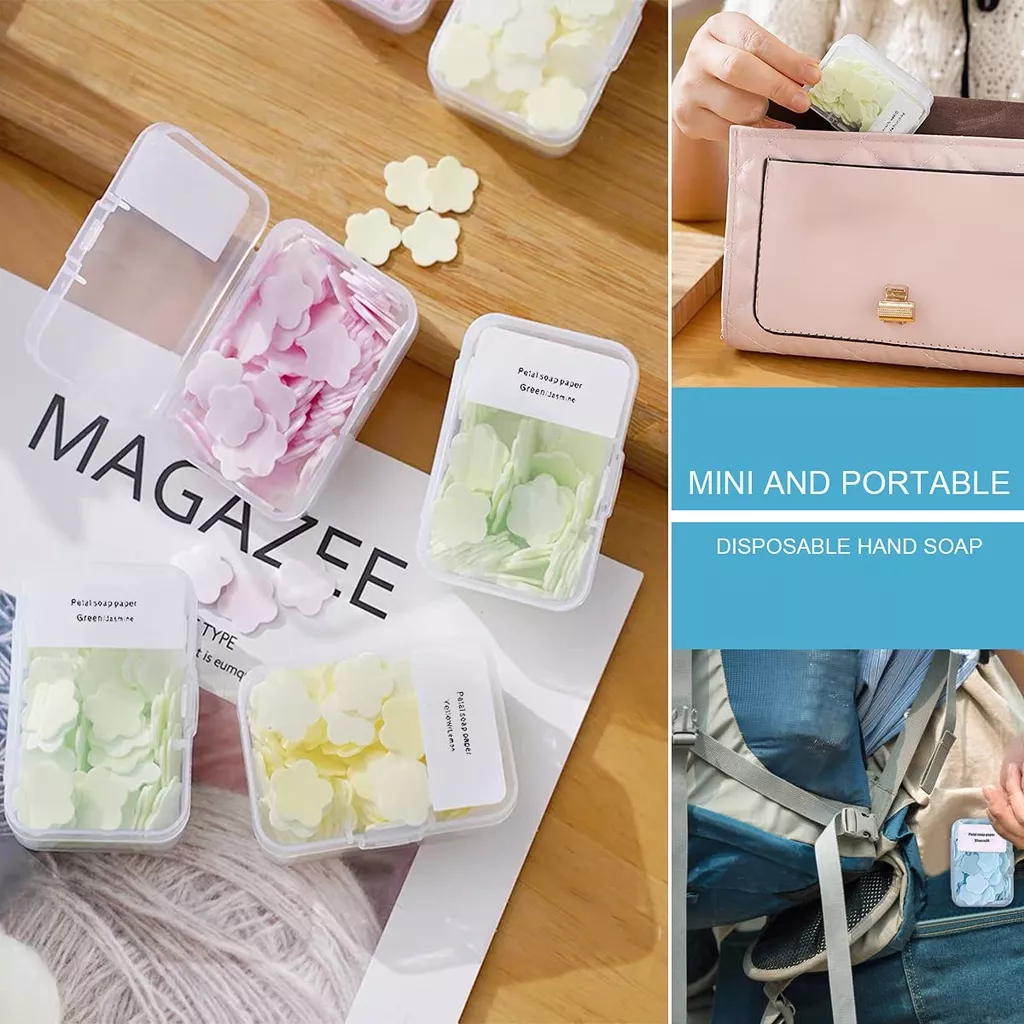 100 sheets Disposable Soap Paper Travel Soap Paper Washing Hand Bath ...