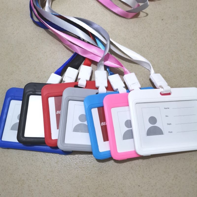 ID LACE W/ ID CARD/ ID HOLDER Horizontal type/ Vertically type | Shopee ...
