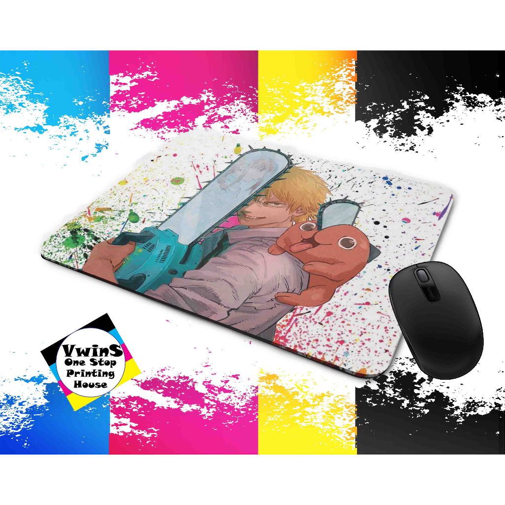 Chainsaw Man Design Mouse Pads. Chensō Man Mousepads. Denji and Pochita ...