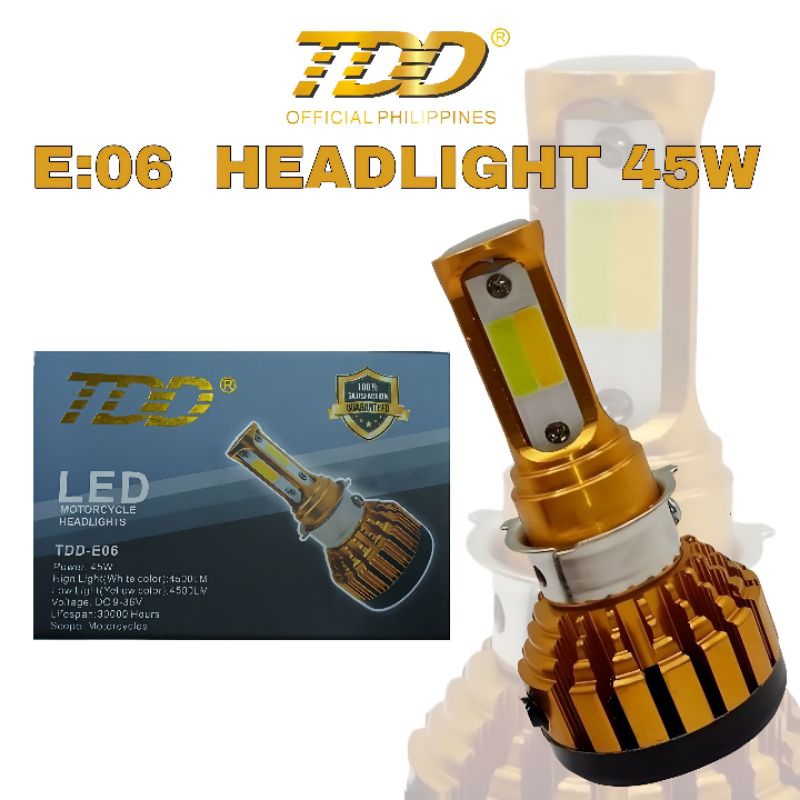 TDD E06 HEADLIGHT (WHITE/YELLOW) 45W | Shopee Philippines