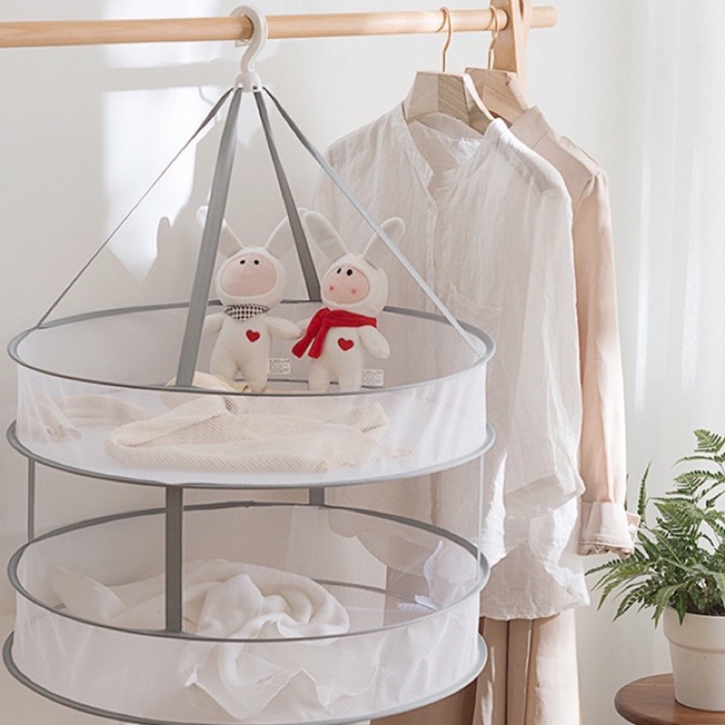 Foldable Sweater Dryer 2-Tier Collapsible Hanging Laundry Rack Folding ...