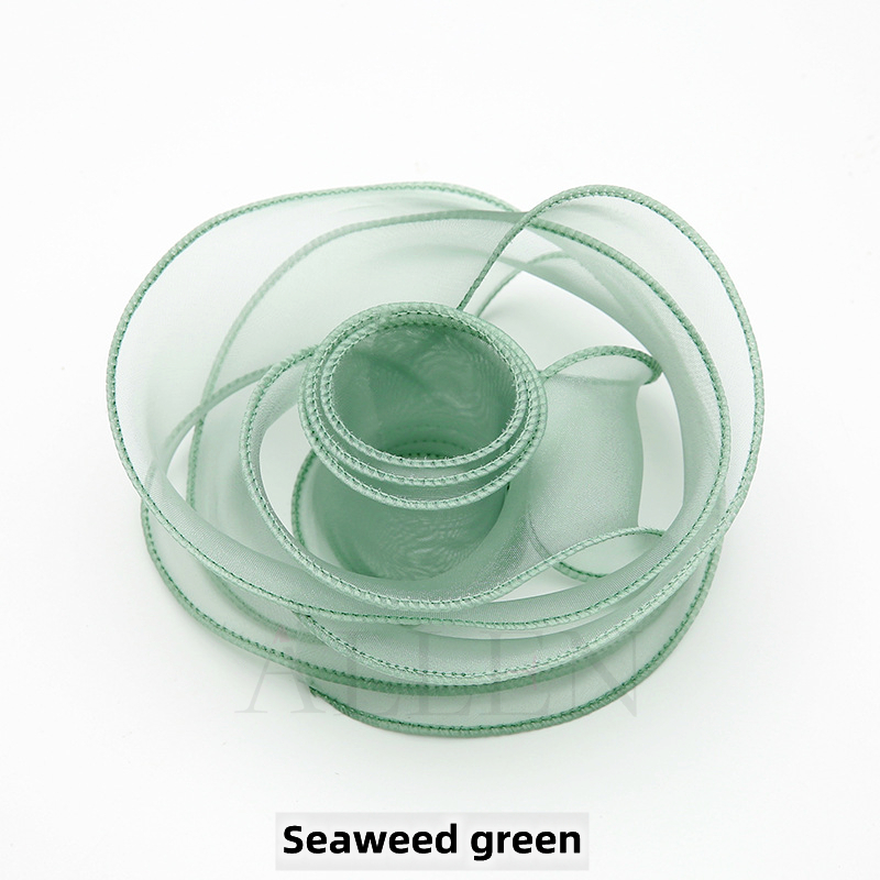 40mm*10m Sheer Chiffon Ribbon Organza Satin Ribbons-Bouquet Gift Wrap ...