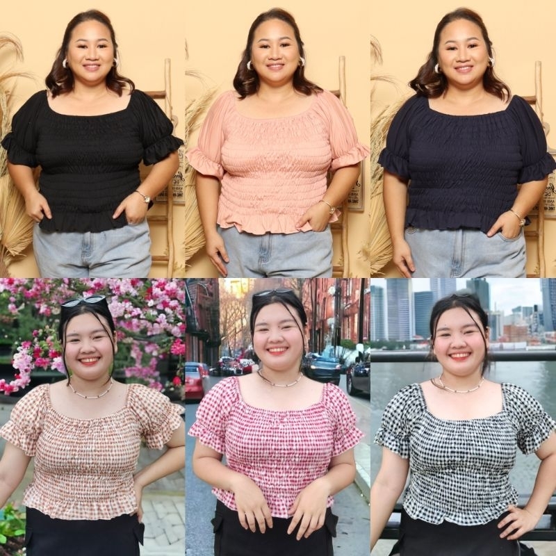 PLUS SIZE PUFF SLEEVE SMACKING TOP (XL-3XL) | Shopee Philippines