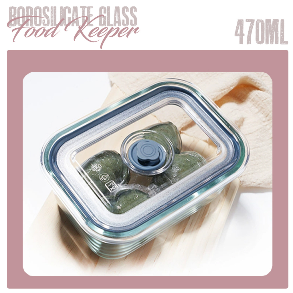 LOCAUPIN Rectangular Press Vacuum Cover Borosilicate Glass Airtight ...