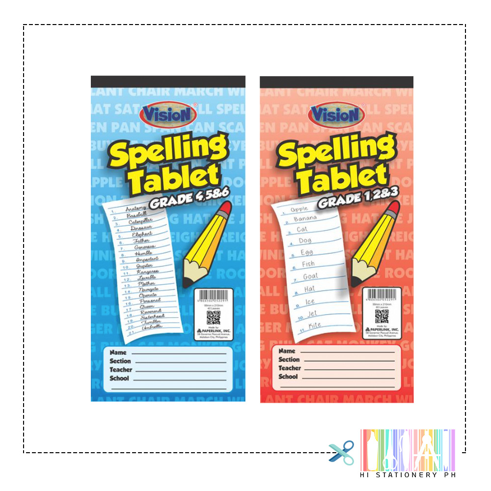 Spelling Tablet Grade 1, 2, 3, 4, 5, & 6 - 1pc | Shopee Philippines