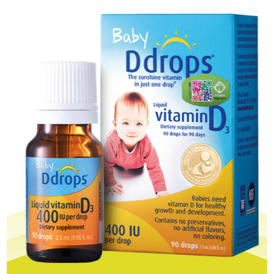 Ddrops Baby Liquid Vitamin D3, 400 IU (Below 1 yr old) | Shopee Philippines