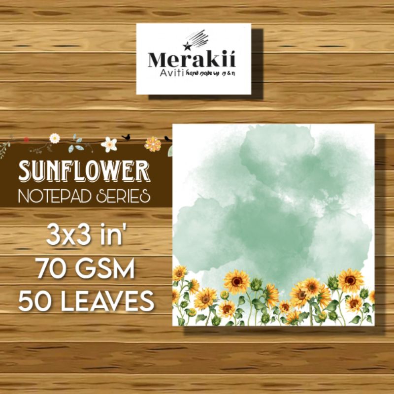SUNFLOWER SERIES NOTEPAD | 3X3' | 50 LEAVES | Shopee Philippines