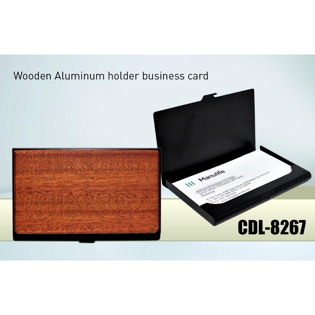 Wooden Aluminum Slim Type Card Holder CDL-8267 | Shopee Philippines