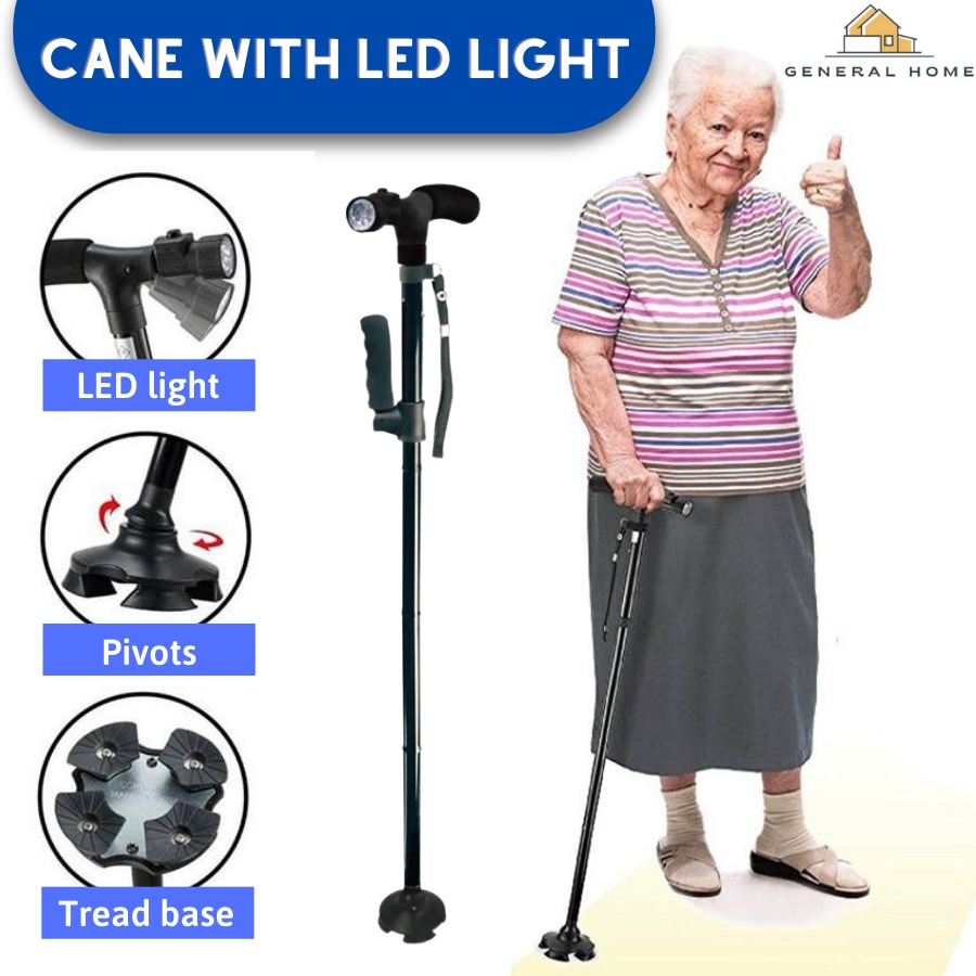 High Quality Cane Adult Heavy Duty Walking Stick For Elderly With LED ...