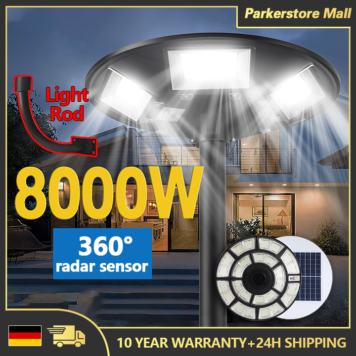 UFO solar light solar street light 8000W IP67 outdoor waterproof solar led light with sense ...