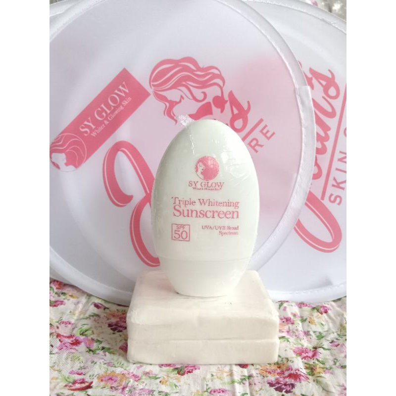 SY GLOW Triple Whitening Sunscreen SPF50 | Shopee Philippines