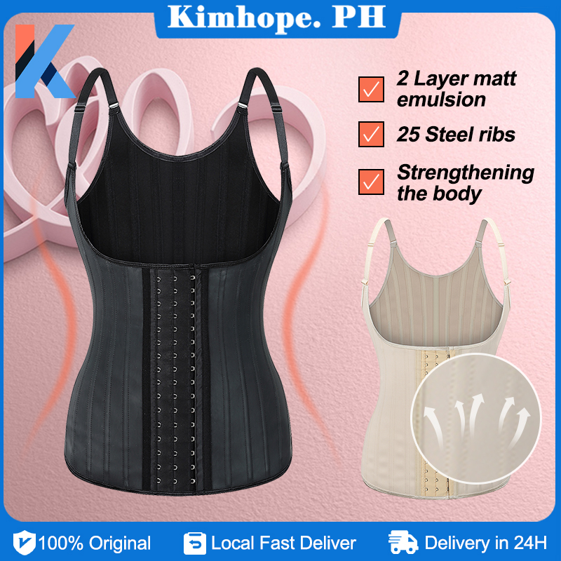 Women Adjustable Latex Waist Trainer 25 Steel Boned Corset IG Body ...