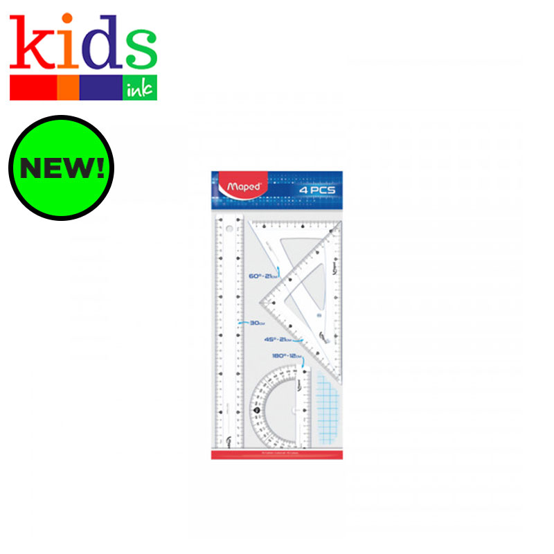 MAPED Pulse Standard Ruler Set 4-piece Set - Kids Ink | Shopee Philippines