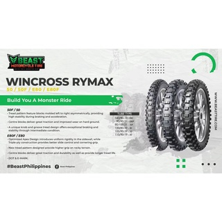 BEAST MOTORCYCLE TIRE WINCROSS RYMAX SIZE 18/19/21(free tire sealant ...