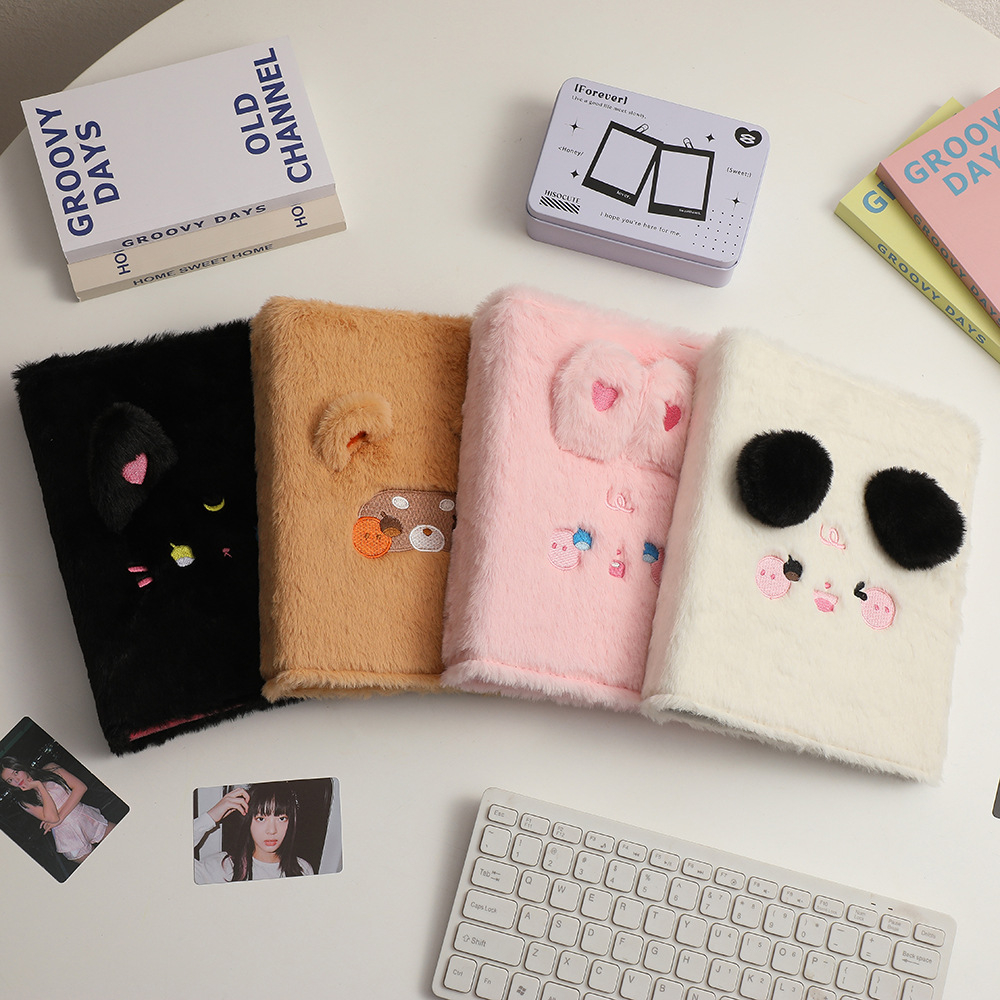 A5 cartoon plush loose leaf photo album cute girl star album card ...