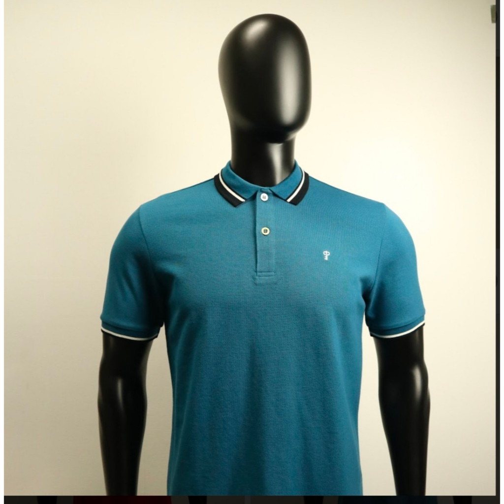 COLLEZIONE C2 Regular FIT 23MT1K030 TEAL Pique Polo Shirt Wear Men Key ...