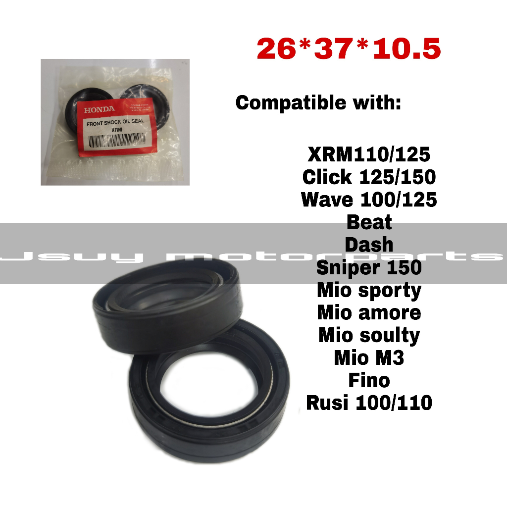 26*37*10.5 Front shock oil seal XRM/Wave/Click/Beat/Dash/Sniper150/Mio ...