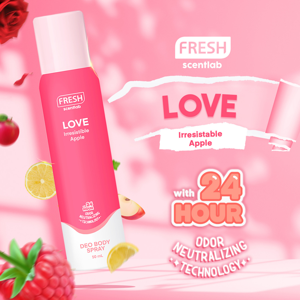Fresh Scentlab Deo Body Spray Love Irresistable Apple 50 mL | Shopee ...