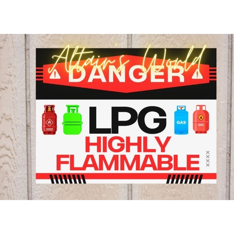 Safety Signage : Flammable Gas / materials / LPG / Sign waterproof ...