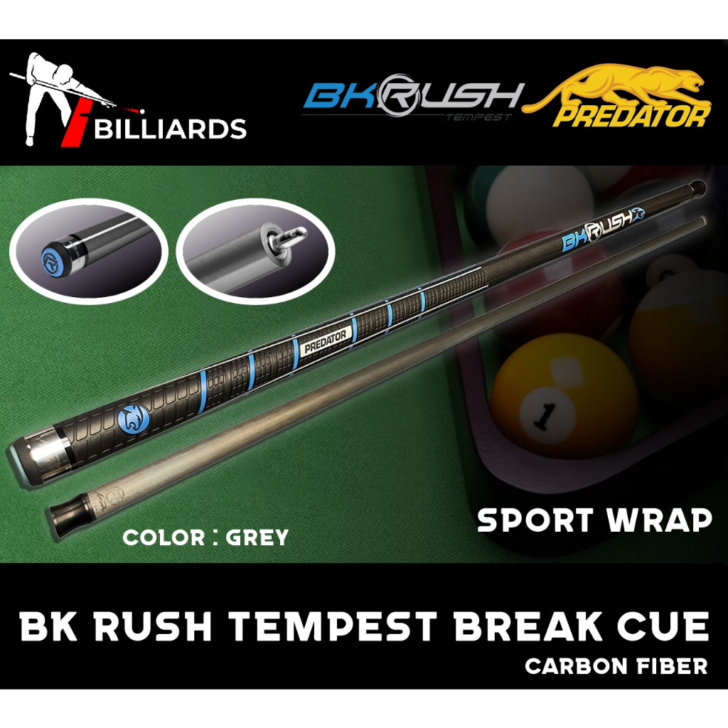 PREDATOR BK Rush Tempest Break Cue - SPORT WRAP Billiard cue Billiards ...