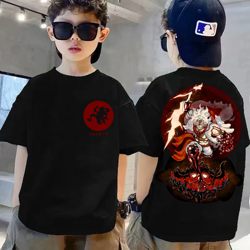 Japanese anime One Piece Luffy 5 gear Sun God Nika print T-shirt ...