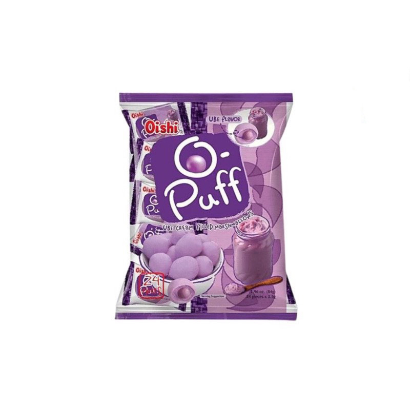 OISHI O PUFF 24pcs/84g Marshmallows/Mallows ~ Mango/Chocolate/Matcha ...