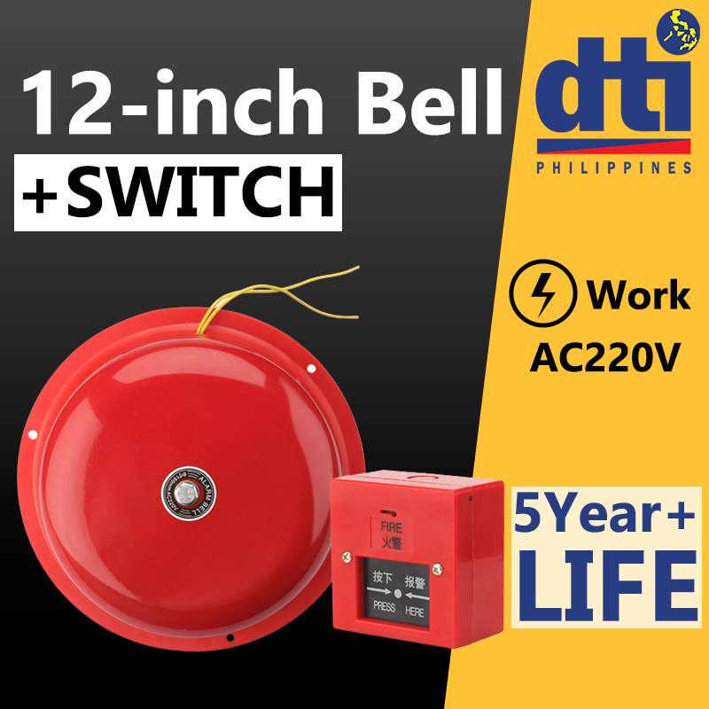 Fire Alarm Bell 4"/6"/8"/10"/12" Manual Switch Home Safe Mall Office ...